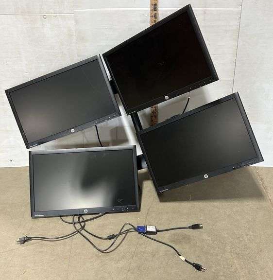 Qty-4 HP Monitors Attached - Sherwood Auctions