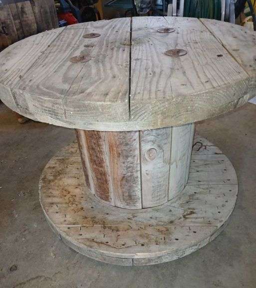 29" Round Wooden Spool (21" tall) - Sherwood Auctions