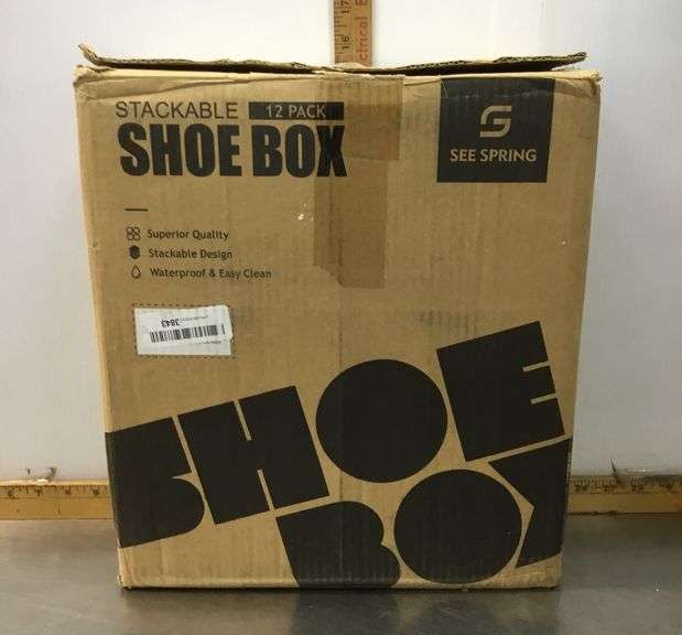 12 Pack Stackable Shoe Box Containers - Sherwood Auctions