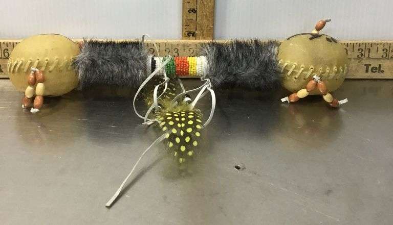 Vintage American Indian Hand Rattle Replica and Decorative Statues ...