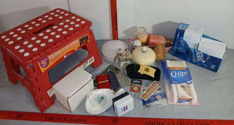 9 Inch Folding Step Stool, Bar Soap, Q-Tips + Misc. Essentials ...