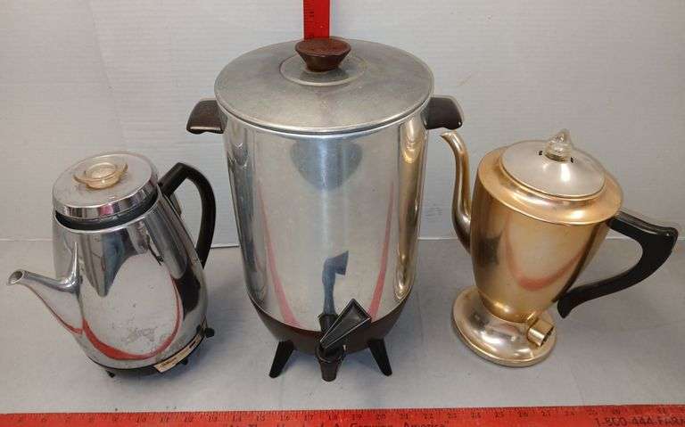 Coffee Percolators w/ Cord & Two Percolators w/out Cords - Sherwood ...