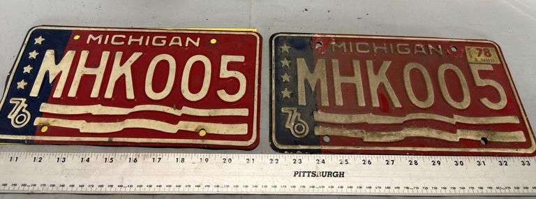 Centennial Michigan License Plates - Sherwood Auctions