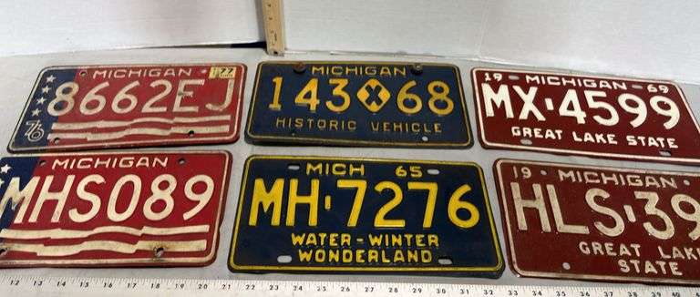 Michigan 1965, 1969,1971,1976 License Plates - Sherwood Auctions