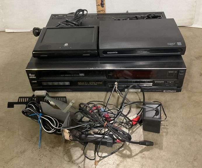 VHS, DTV Converter, Digital Labs 7” TV (powers on) - Sherwood Auctions