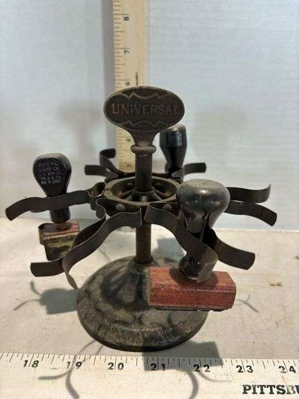 Universal Rubber Stamp Carousel with Three Stamps - Sherwood Auctions