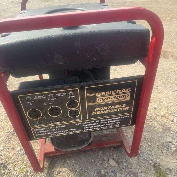 Generac SVP-5000 Portable Generator - Sherwood Auctions