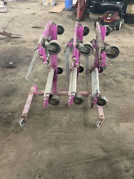 Set of 3 Go Jack Automotive Dollies & Stand - Sherwood Auctions