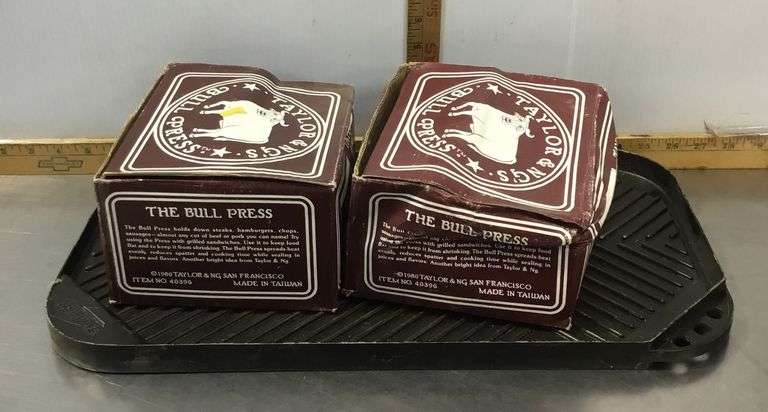 Griddle Plate and 2 Bull Press - Sherwood Auctions