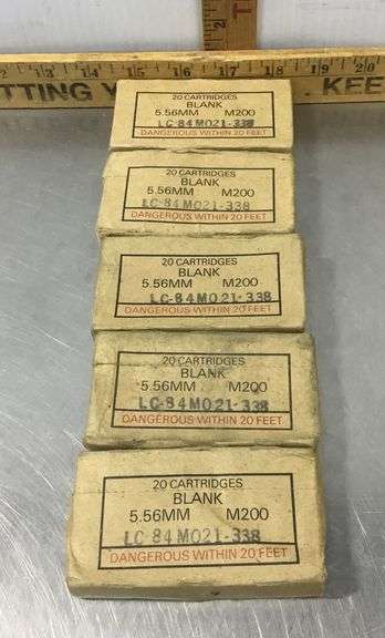5 Boxes Of 20 Blank Cartridges (sealed boxes) - Sherwood Auctions