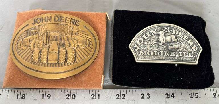 1981 Belt Buckle w/ 4 Wheel Drive Tractors & 1983 John Deere Belt ...