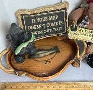 Cast Iron Match Holder & Humorous Woodland Decor - Sherwood Auctions