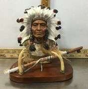 Vintage American Indian Hand Rattle Replica and Decorative Statues ...