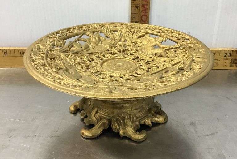 Cast Iron Greek Mythology Gods Filigree Tazza/Card Tray - Sherwood Auctions