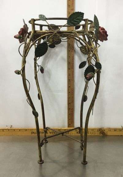 Metal Rose Plant Stand - Sherwood Auctions