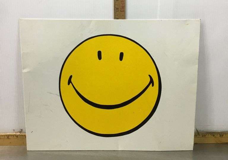 Smiley Face Metal Sign - Sherwood Auctions