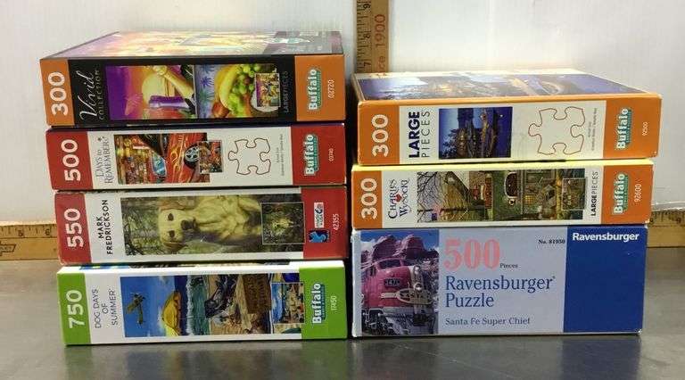 7 Puzzles, 300-750 Pieces - Sherwood Auctions