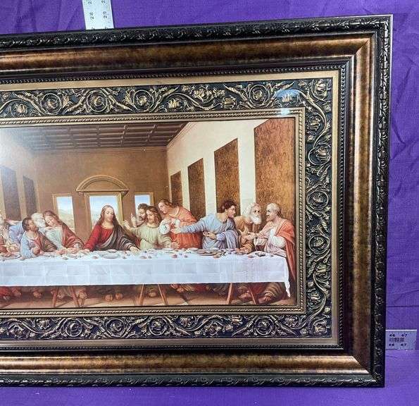 Large Framed Last Supper Print - Sherwood Auctions