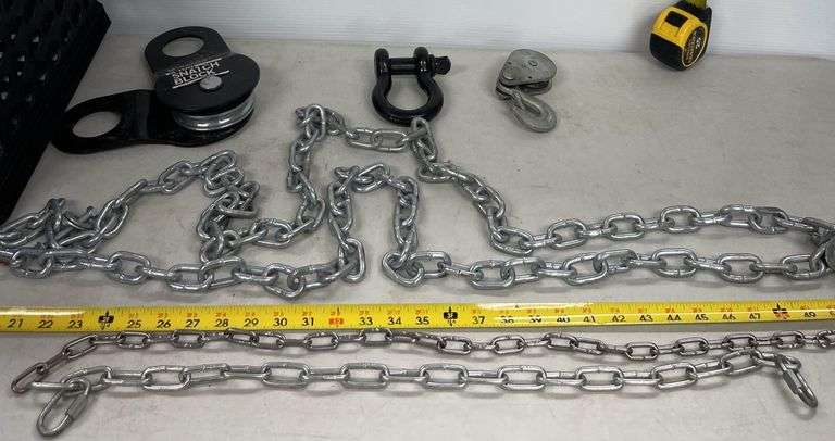 Vault 8 Ton Snatch Block, Clevis, Hook, & Chains - Sherwood Auctions