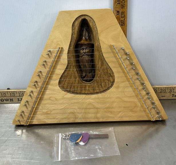 Wooden Lap Harp with Picks - Sherwood Auctions