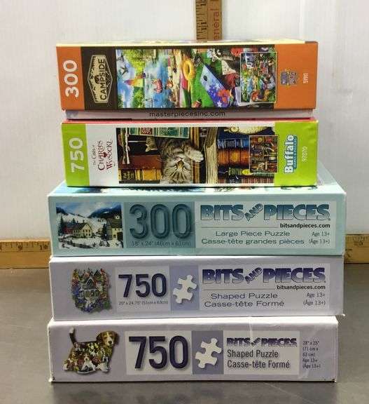 5 Puzzles, 300-750 Pieces - Sherwood Auctions
