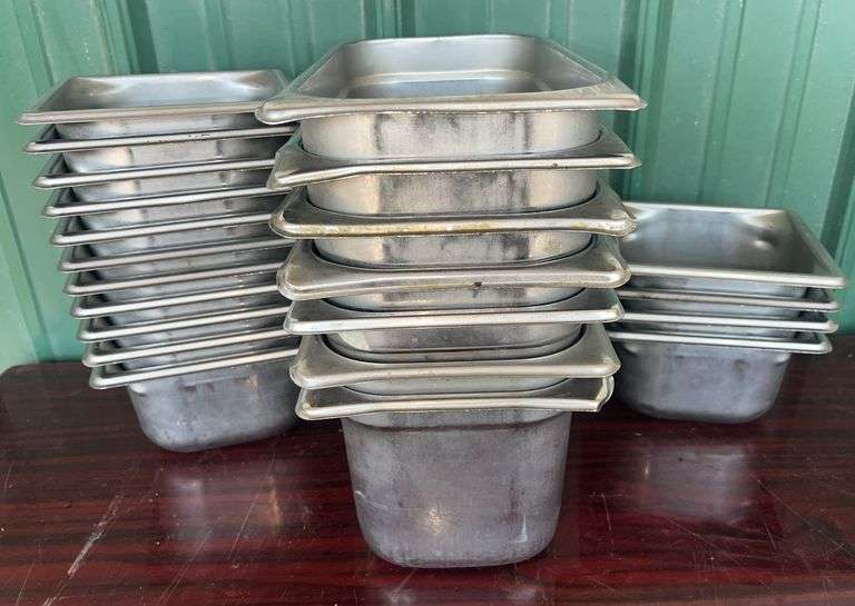 Assortment of Stainless Steel Steam Table Pans - Sherwood Auctions