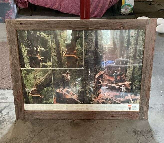 33”x44” Framed Logging Poster - Sherwood Auctions