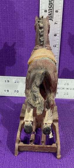 Vintage Cracker Barrel Cast Iron Rocking Horse W/ Springs - Sherwood ...