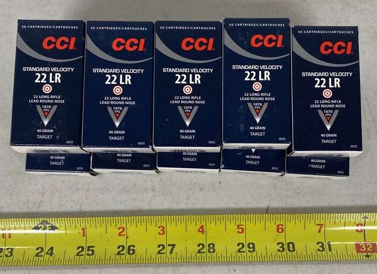 10 Ctn (500 Cartridges) CCI STD Velocity 22 LR Lead Round Nose 1070 FPS ...