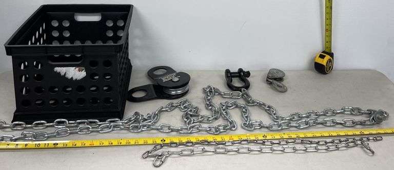 Vault 8 Ton Snatch Block, Clevis, Hook, & Chains - Sherwood Auctions