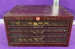 Star Twist Mercerized Sewing Thread Display Case - Sherwood Auctions