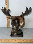 Moose Head Cold-Cast Resin w/ Bronze Finish - Sherwood Auctions