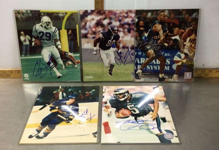 Autographed Sports Photos, Stamps and Draft Pick Sheet - Sherwood Auctions