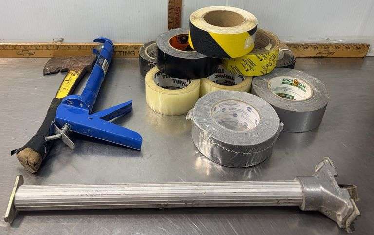Duct Tape, Caulking Gun & Hatchet - Sherwood Auctions