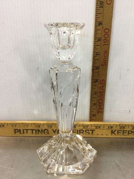 2 Heavy Crystal Candlestick Holders - Sherwood Auctions