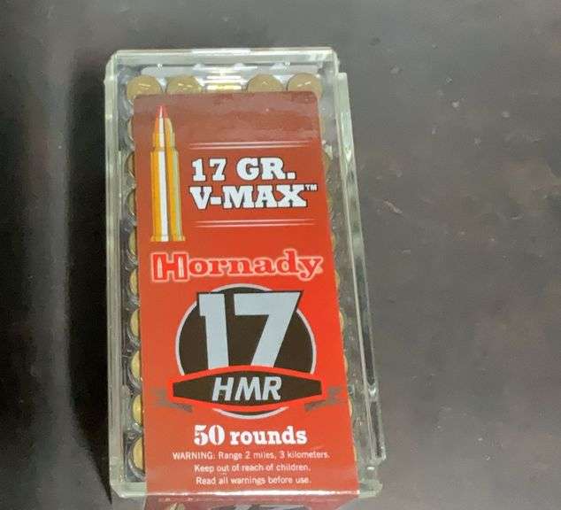 Hornady .17 HMR 17 Gr. V-Max 50 Ct. - Sherwood Auctions