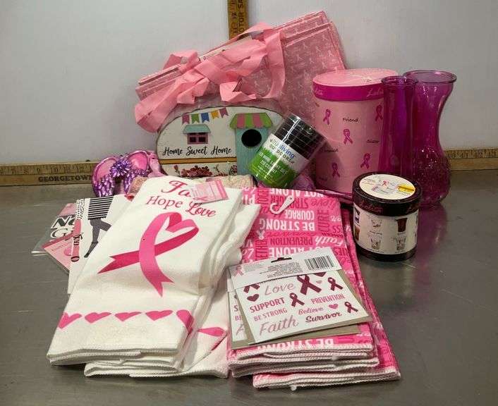 Pink Breast Cancer Awareness Items, Towels, Pins, Stickers, Martini ...