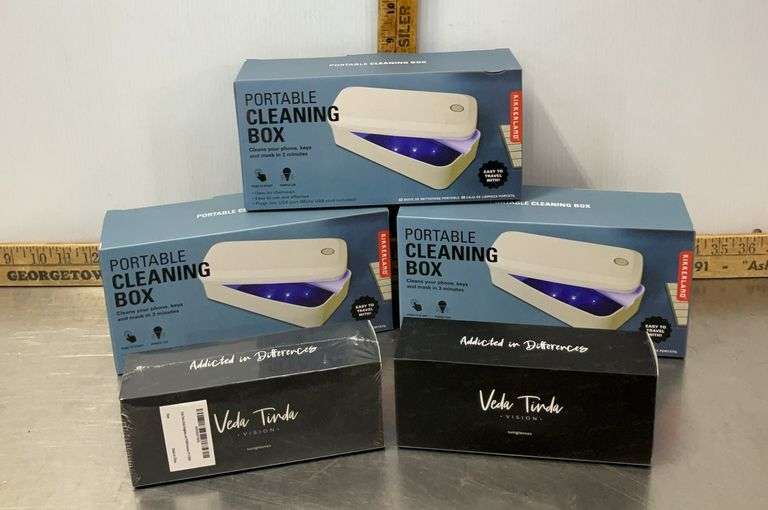 3 Portable Cleaning Boxes & 2 Boxes Veda Tina Sunglasses - Sherwood ...