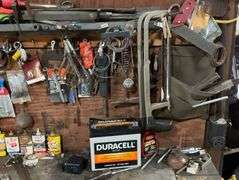 Hammers, Hand Tools, Antique Oilers & More Work Bench Clean Off ...