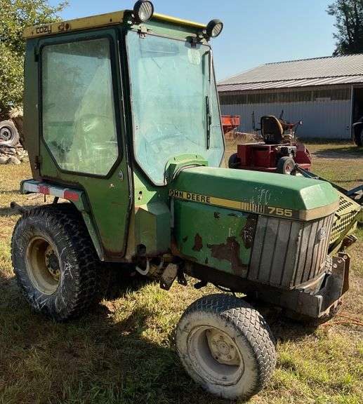 John Deere 755 Diesel Garden Tractor W, 5' Snow Plow, 60'' Mower Deck ...