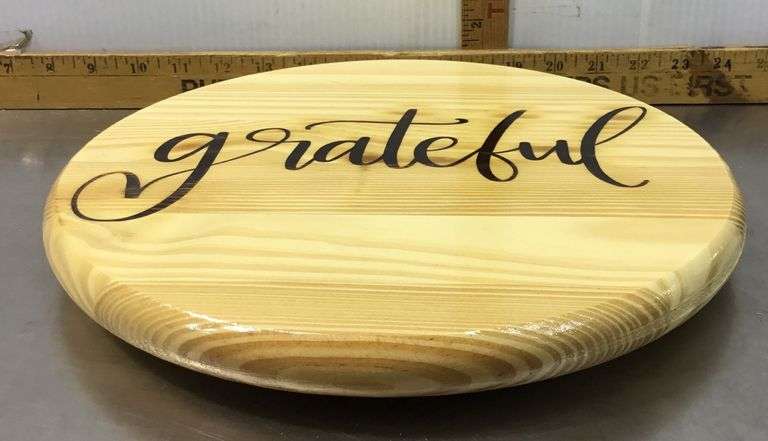 Grateful Wooden Lazy Susan - Sherwood Auctions