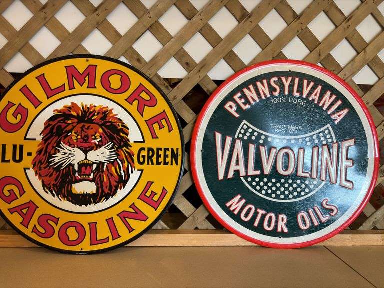 Gilmore Gasoline (replica) & Valvoline Motor Oil Metal Sign (replica ...