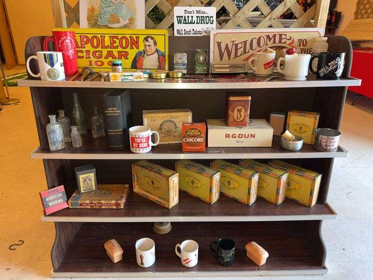 Cigar Boxes, Mugs & Assorted Drug Store Items - Sherwood Auctions