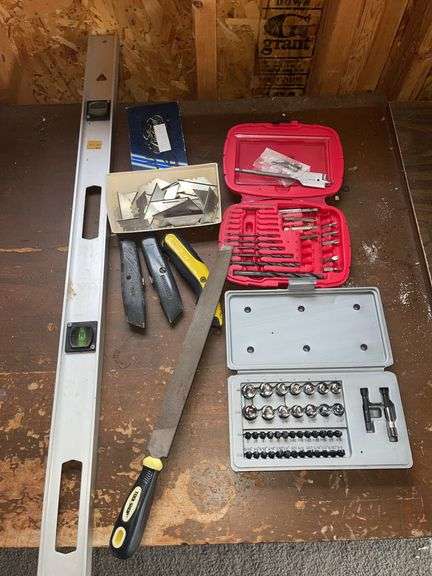 Johnson Level No. 1348, Box Cutters & Blades, Socket/Bit Set, File ...