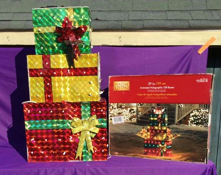 39” Animated Holographic Gift Boxes - Sherwood Auctions