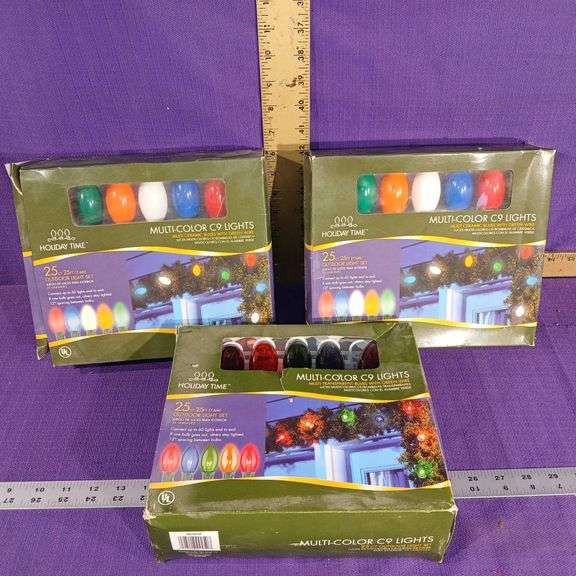 Three Boxes of C9 Multi Colored Christmas Lights, 25' (NIB) - Sherwood ...