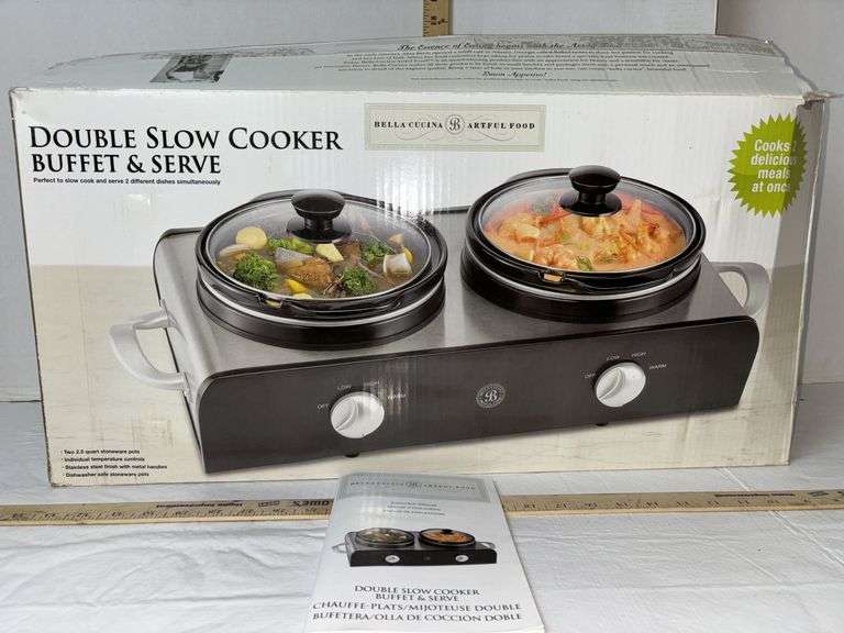 Double Slow Cooker Buffet & Serve- has power - Sherwood Auctions