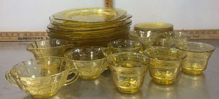 Yellow Amber Federal Glass Madrid Pattern Depression Glass - Sherwood ...