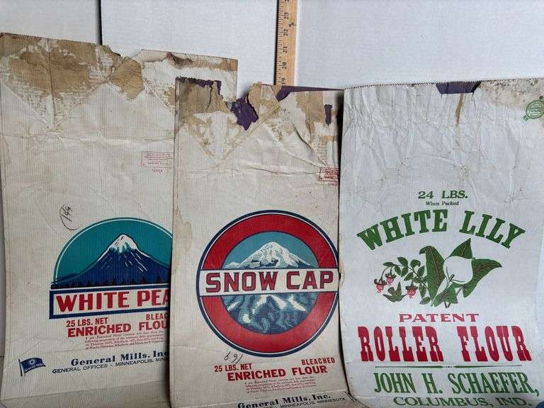 General Mills White Peak 25 lbs Paper Floor Sack & Snow Cap Flour Paper ...