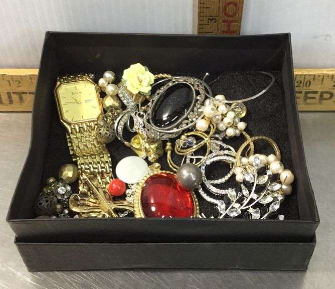 Watch, Pins and Earrings - Sherwood Auctions